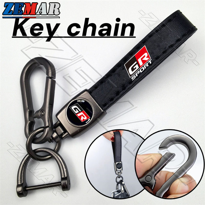 Toyota GR Sport Leather Metal Car Keychain Motorcycle Key Holder High ...