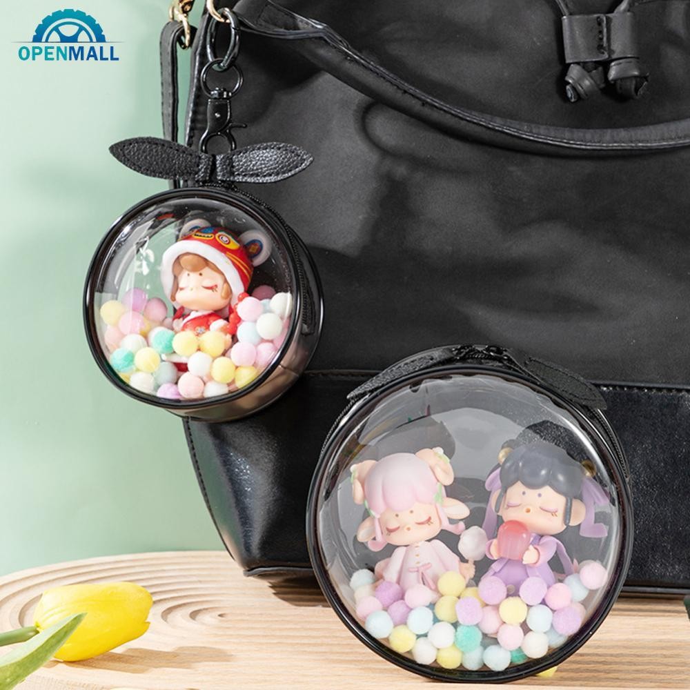 OPENMALL Round Portable Transparent PVC Mystery Doll Organizer Box ...