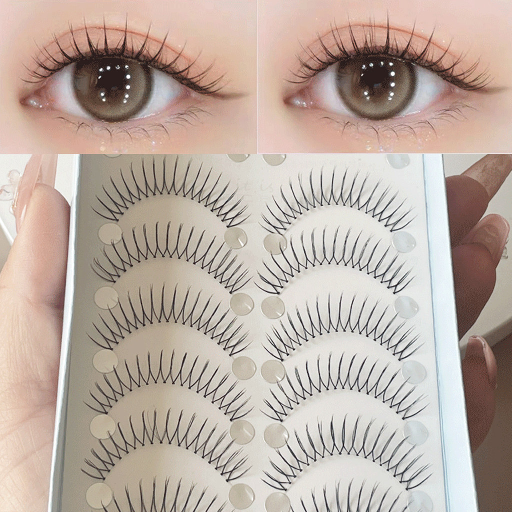 10 Pair Korean Girl Group U Shaped Cross False Eyelashes Natural ...