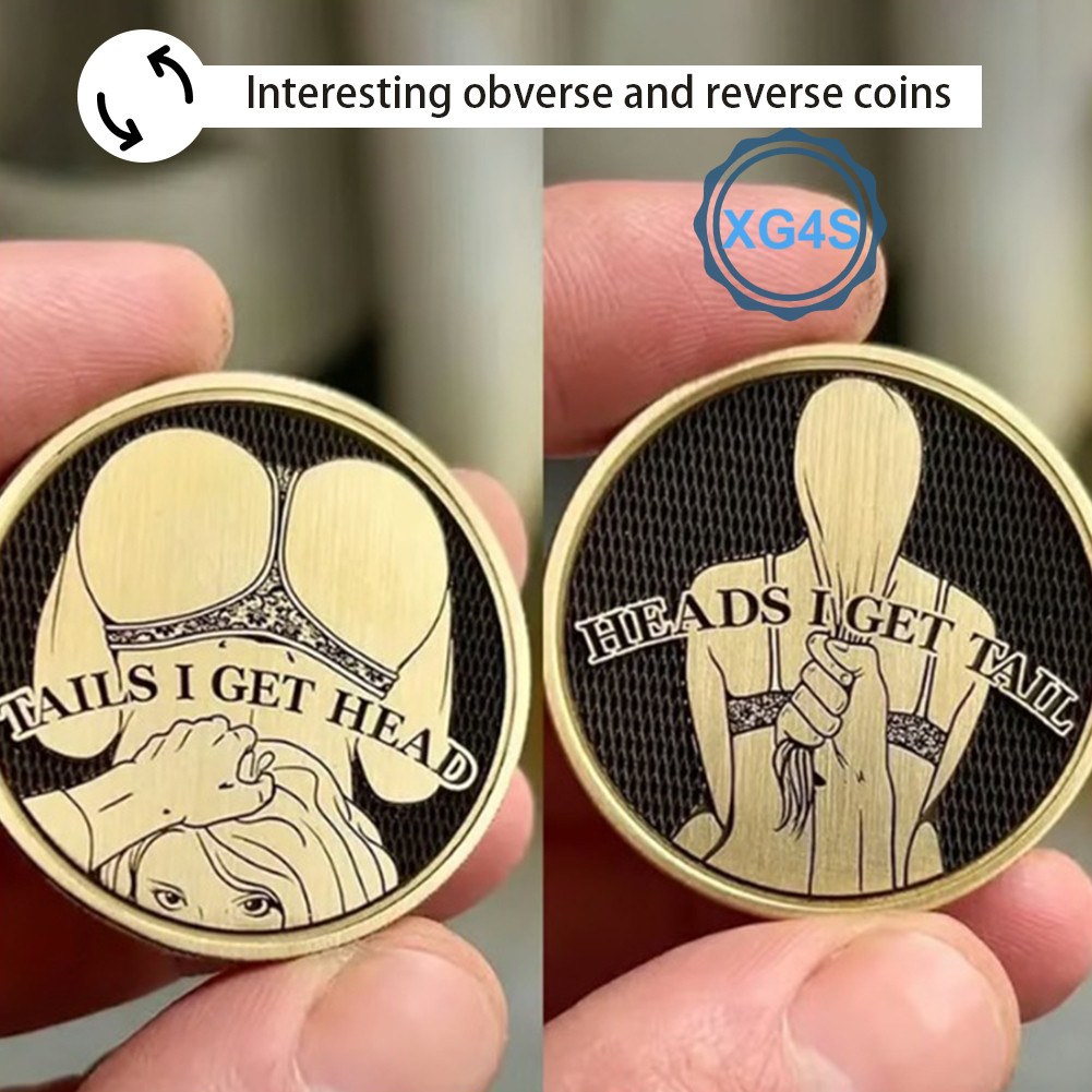 Funny Heads Tails Coin Portable Gold Challenges Coin For Collectible ...