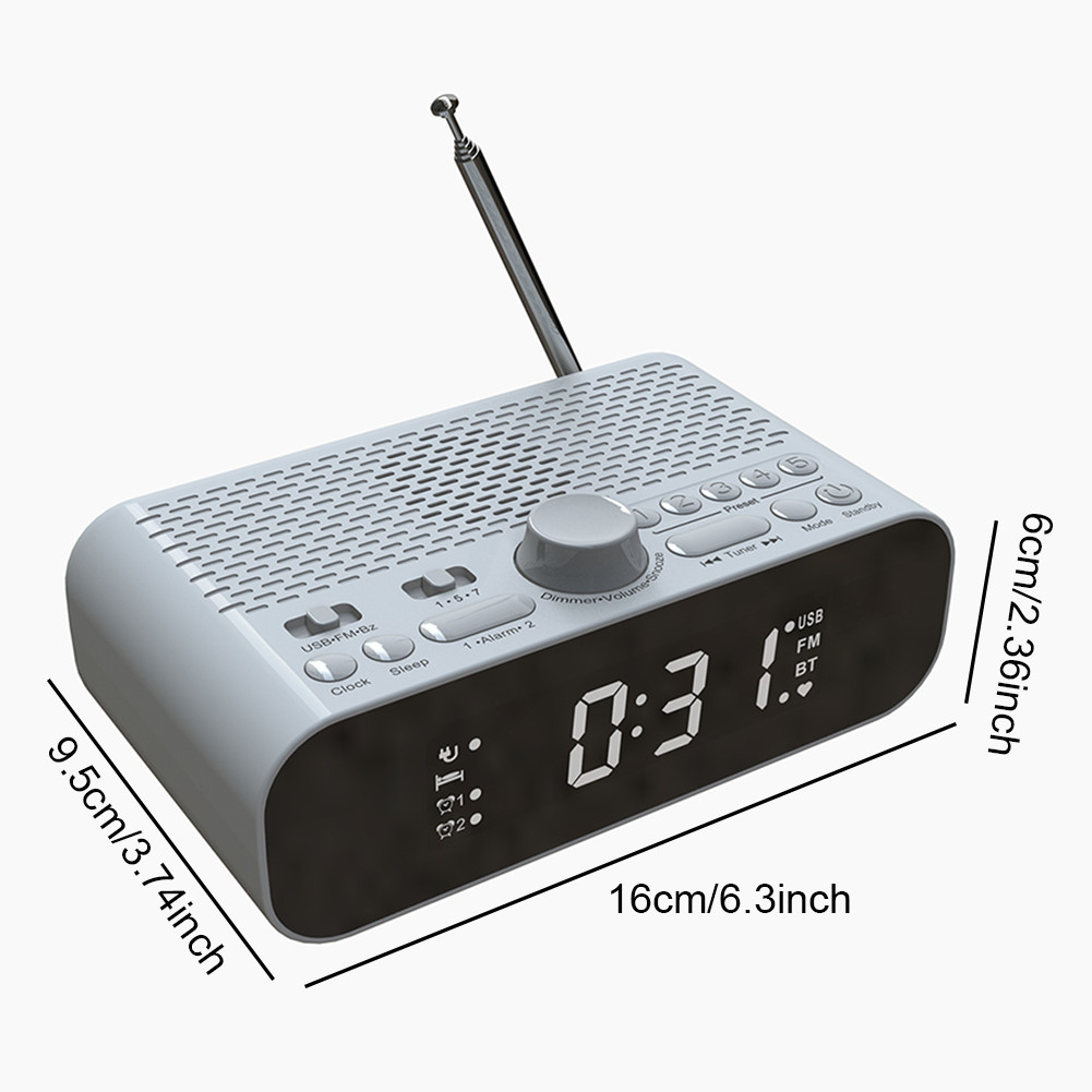 Digital Alarm Clock Radio BT Digital Radio Rechargeable Clock Radio ...