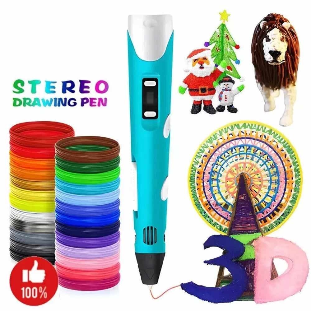 3D PEN Filament Magic Pen DIY 3D Printing Pen With Filament Drawing Toy ...