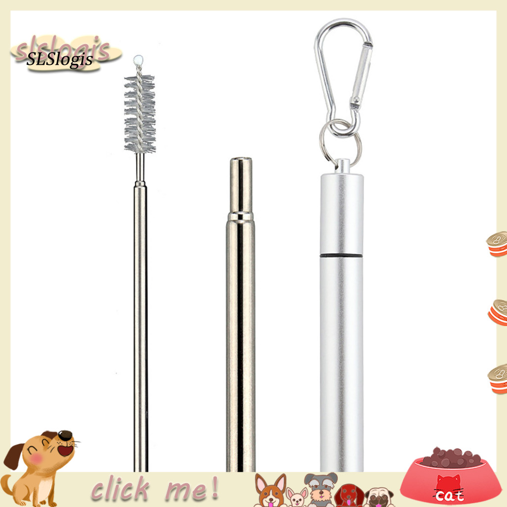 SGW_ Travel-friendly Reusable Utensil Stainless Steel Folding Straw ...