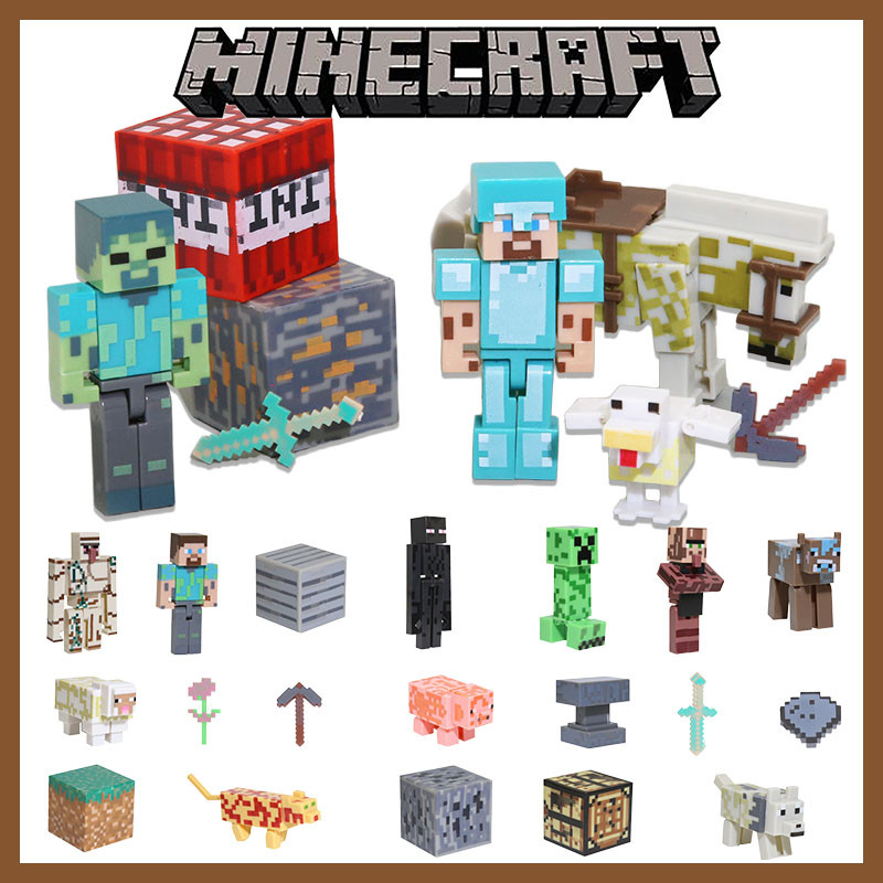 8pcs Minecraft Action Figure for Cake Decoration Game Minecraft TNT ...