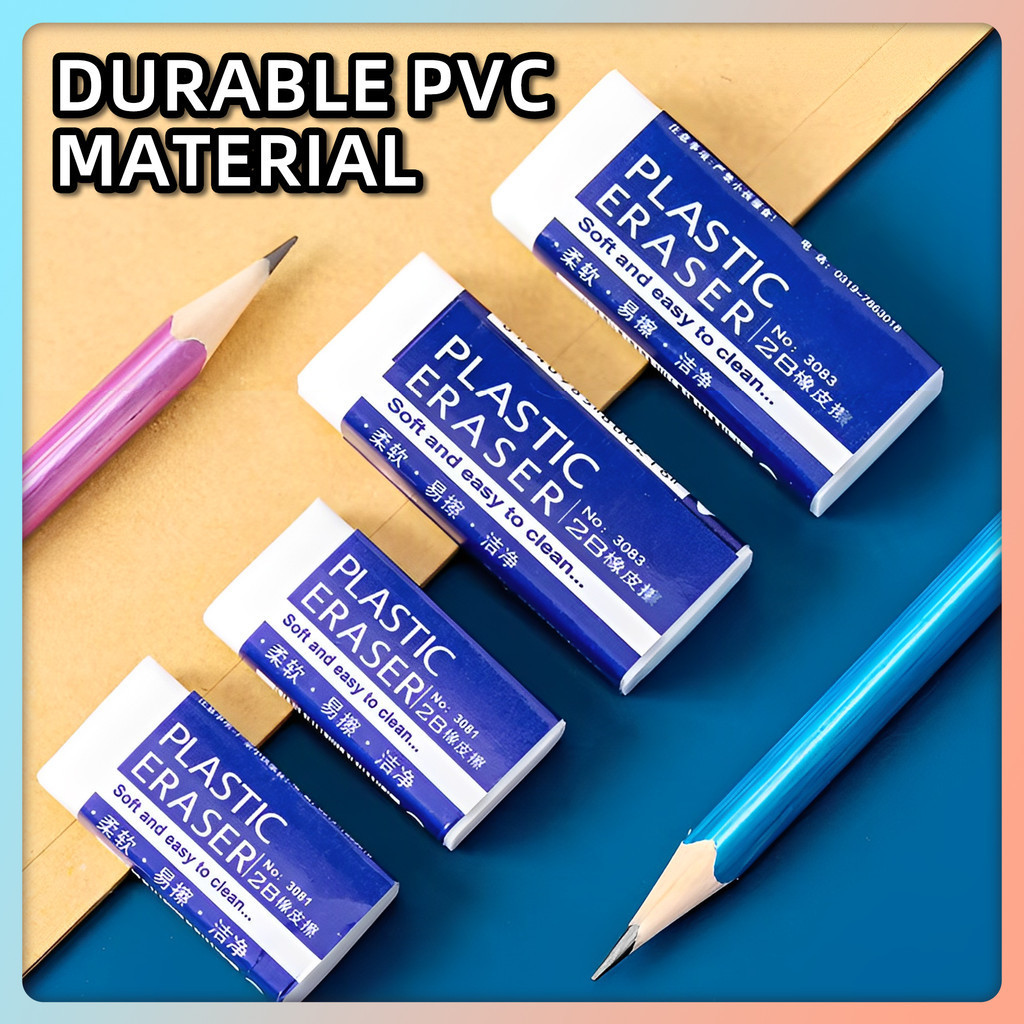 1PC Simple White 2B Eraser PVC Rubber Student Pencil Eraser School ...