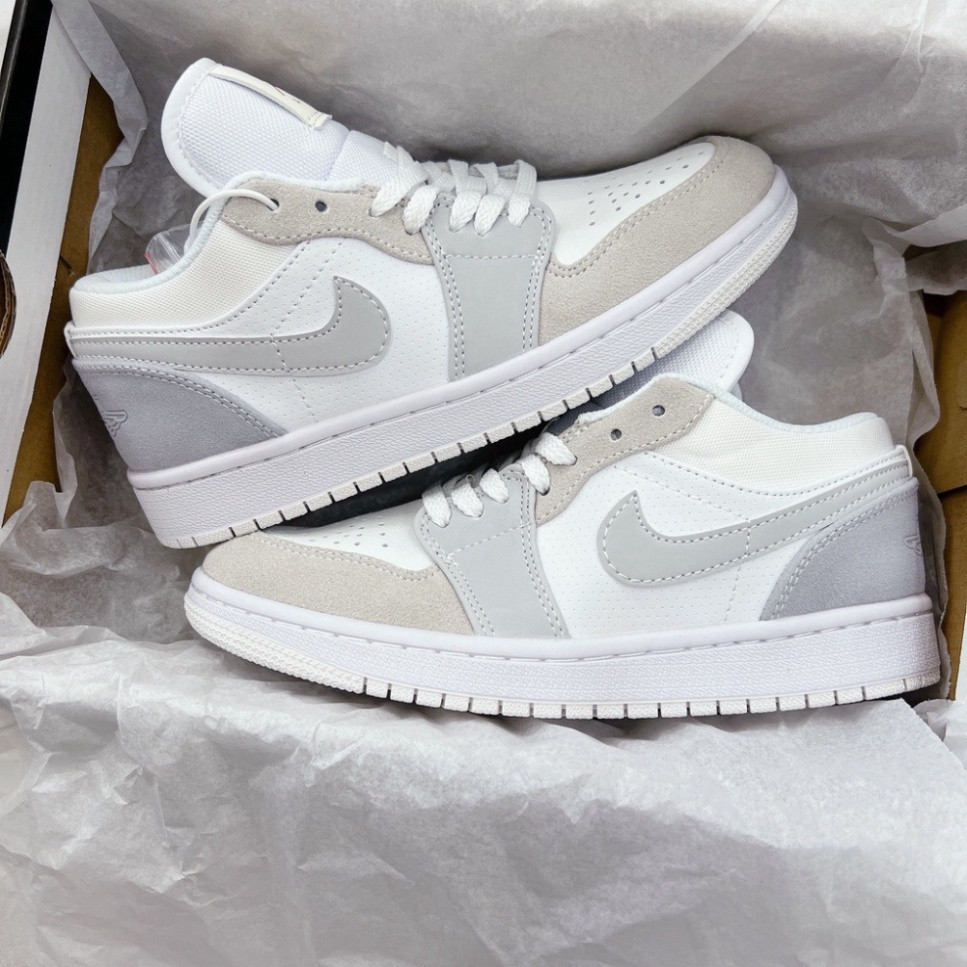 Jordan low-Neck Sneakers, jd 1 low paris Shoes In Gray And Blue For ...