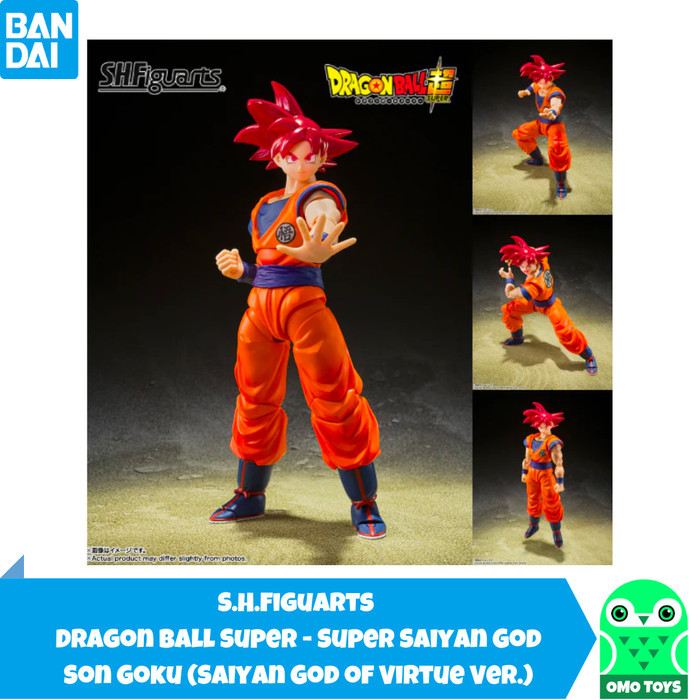 Shf Super Saiyan God Son Goku Saiyan God Of Virtue Dragonball Bandai ...