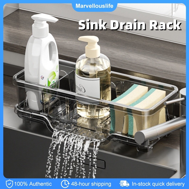 Kitchen Sink Storage Drain Rack Thick Drainage Shelf Rag Sponge Storage ...