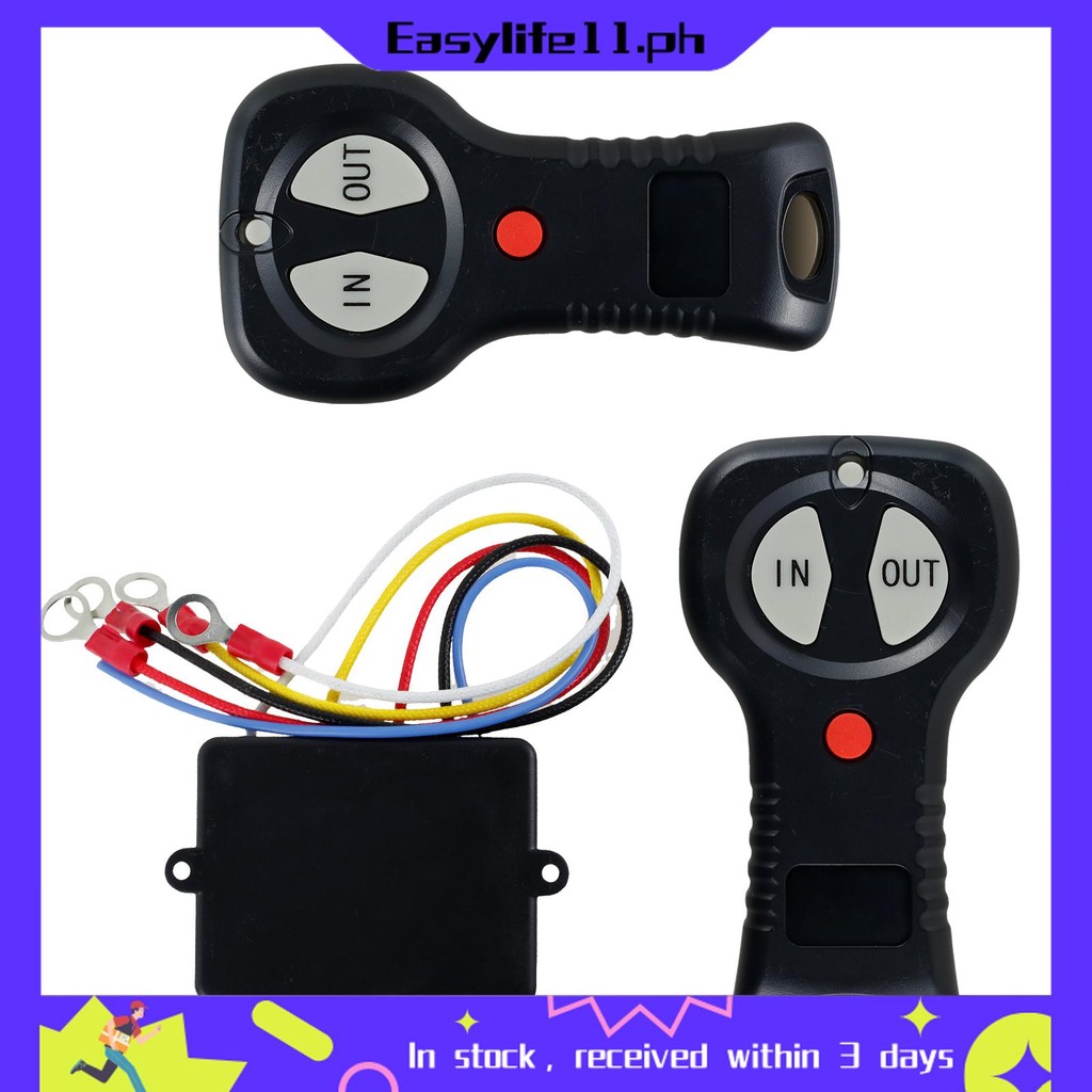 2Pcs Wireless Winch Remote Control Kit 12V Universal Car Wireless Winch ...