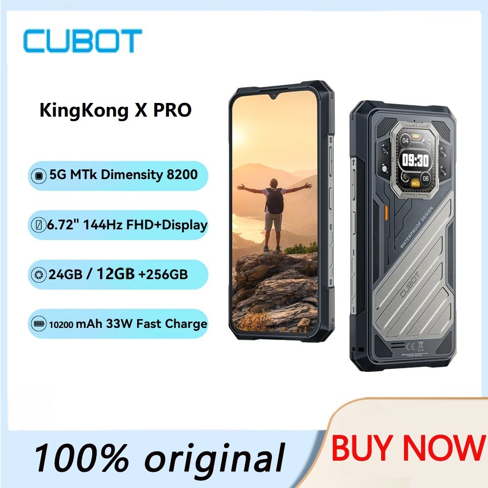 CUBOT KINGKONG X PRO Rugged Smartphone 5G Dimensity 8200 3.1GHz 144Hz 6.72" Screen 10200mAh 24 ...