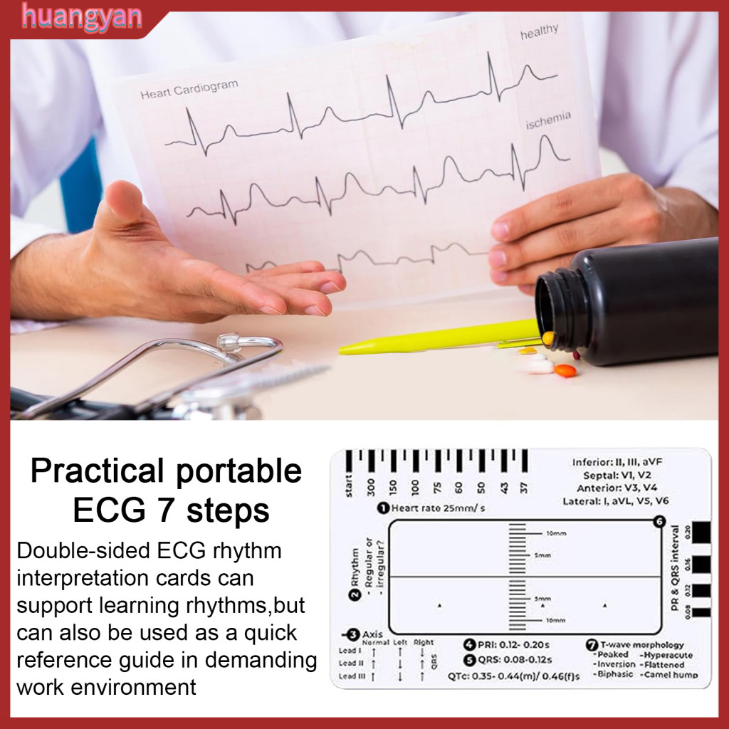 huangyan| Portable Ekg Guide Ekg Reference Card Transparent Ekg Caliper ...