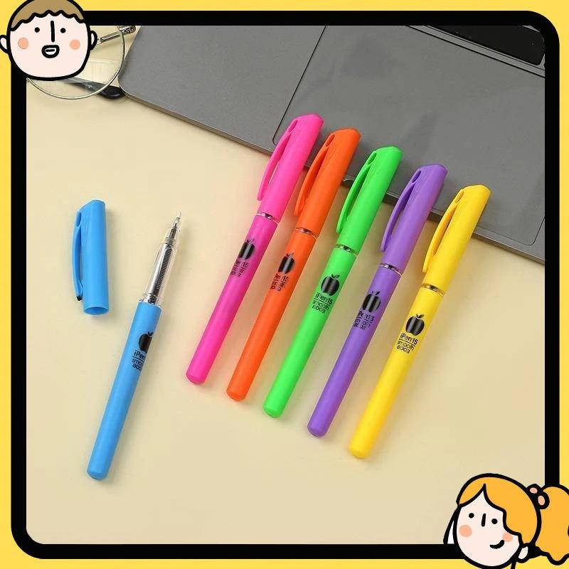 12Pcs/Box Gel Pen Black Sign Pen Economic Apple Pen for Student Office ...