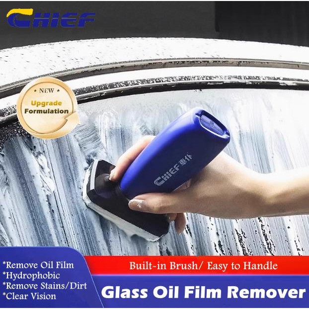 Chief Glass Oil Film Remover w/ Brush Car Glass Cleaner Powerful Stain ...