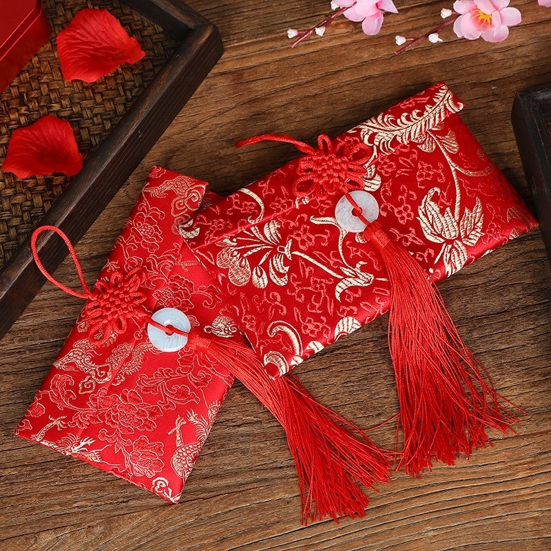 2025 Silk Red Envelope Chinese Embroidery Red Packet CNY Wedding Spring ...