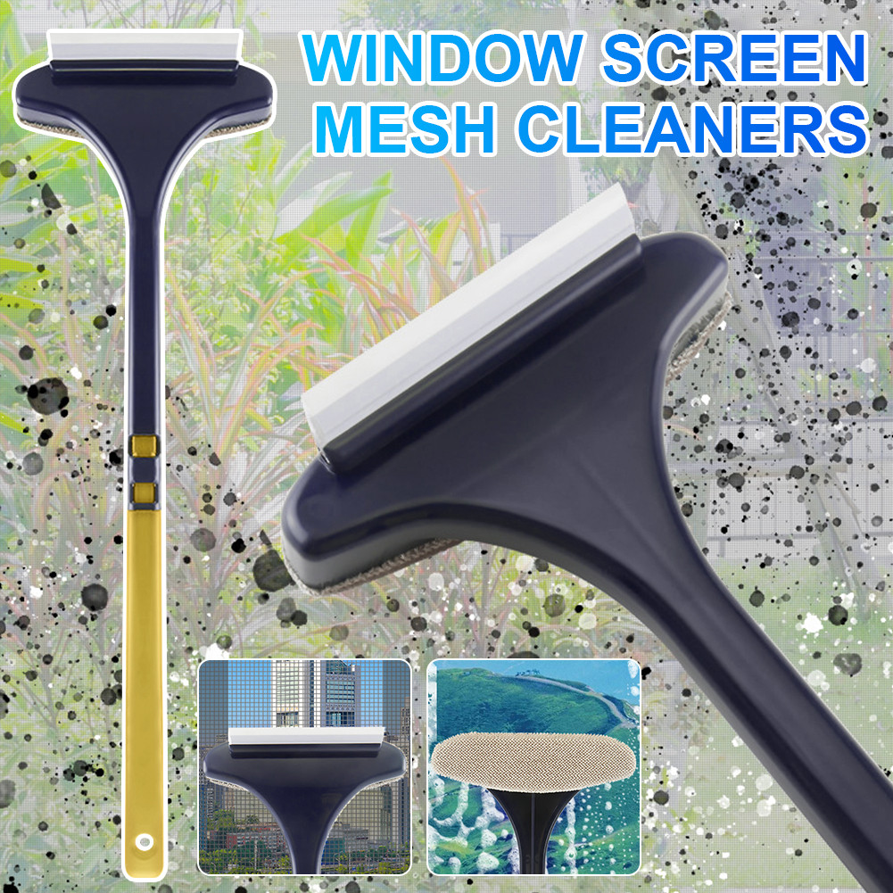 2 In 1 Window Screen Cleaner Brush With Long Handle Double-Sided ...