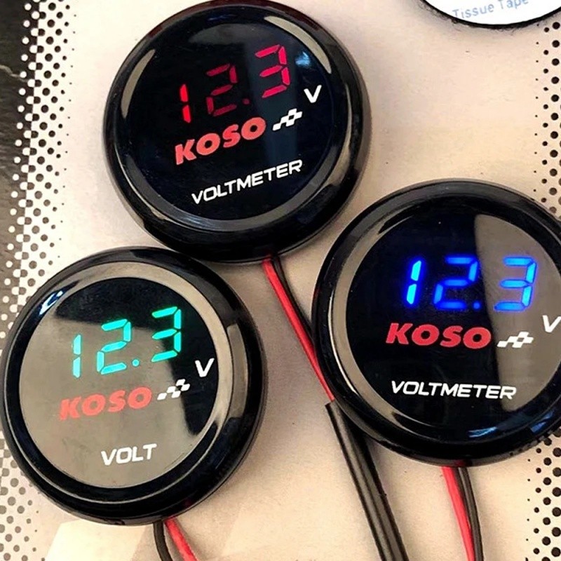 Motorcycle circular mini voltmeter voltage LED digital meter for ...
