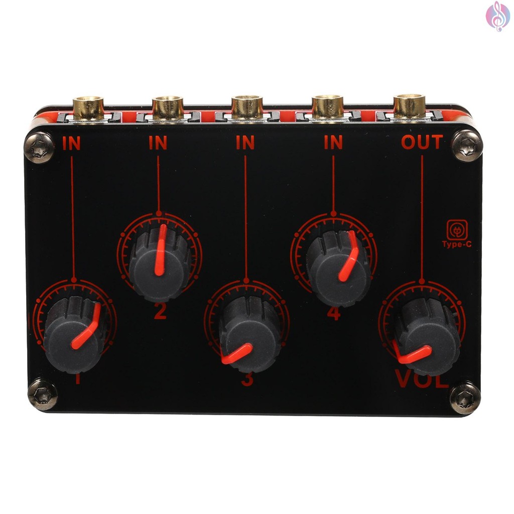 4-Channel Line Stereo Mixer Audio Mixer 4-in-1-out Passive Mixer Module ...