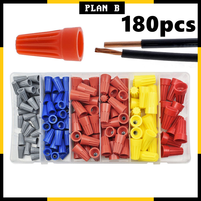 180pcs Quick Wire Connector Electrical Insulated Crimp Cap Twist-On ...