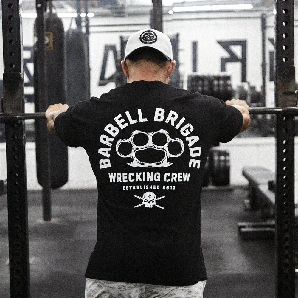Barbell CREW Black Fitness T-Shirt Men Running Premium Quality Shirt ...