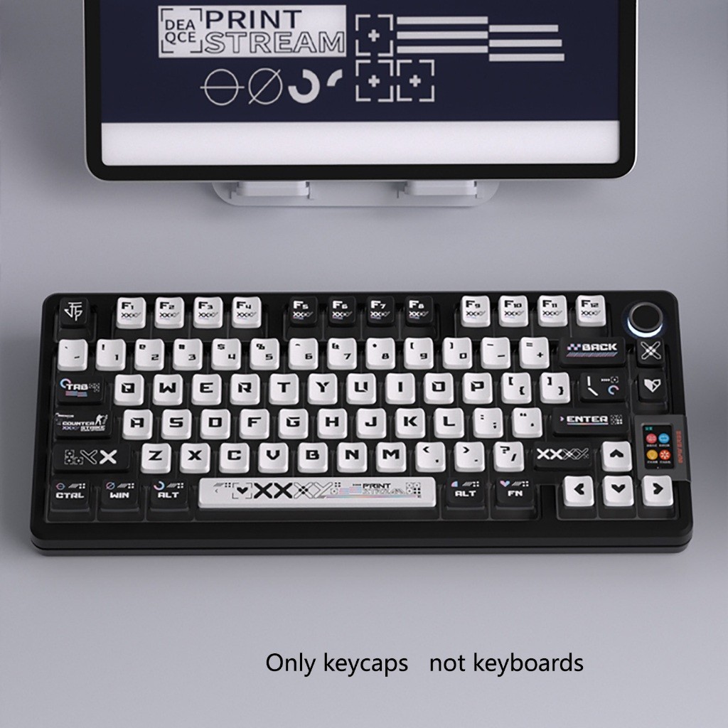Print Stream 122keys 4 sides transparent OEM Profile PBT+PC keycap for MX switch Mechanical ...