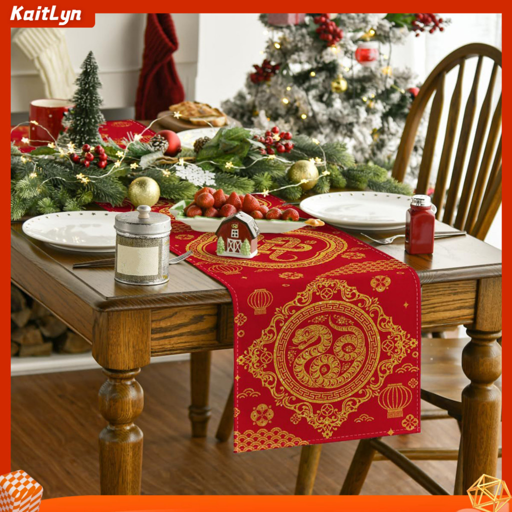 Spring Festival Table Runner Year of the Snake Tablecloth Chinese New ...
