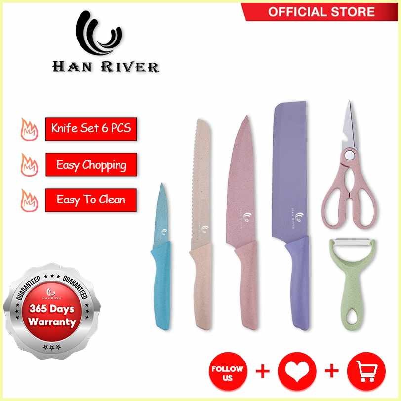 Han/s]River|x@HRDJ-6_Q:Knife%W:Set%f:6%E;PCS&Pastel&Colors Stainless ...
