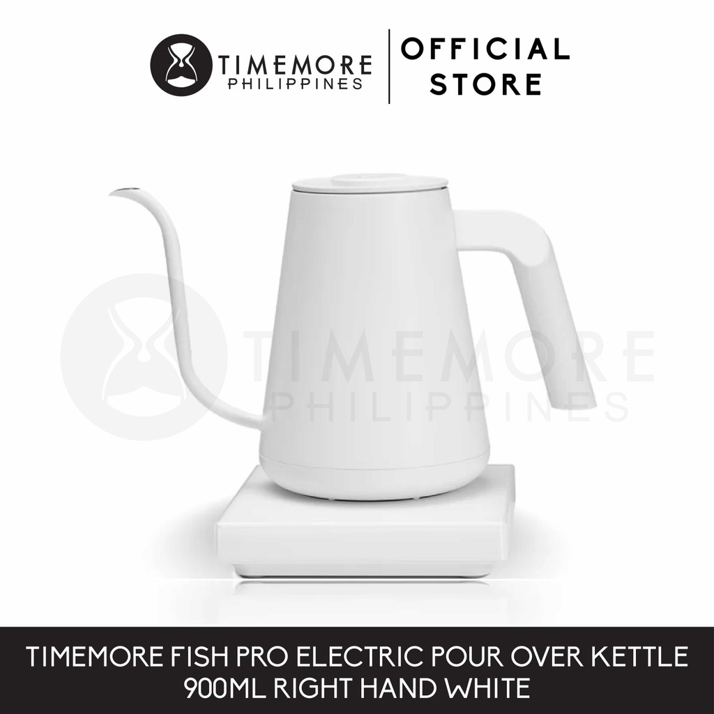TIMEMORE Fish Pro Electric Pour Over Kettle 900ml White Right Handed ...