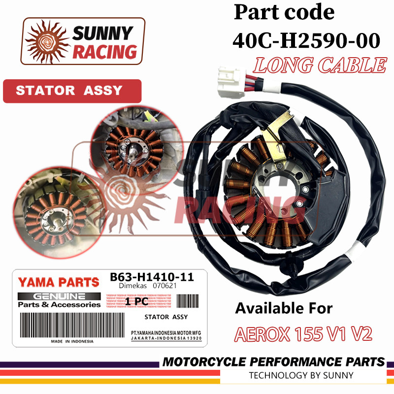 STATOR ASSY ( LONG CABLE ) B63-H1410-11 AEROX 155 V1 V2 | Shopee ...