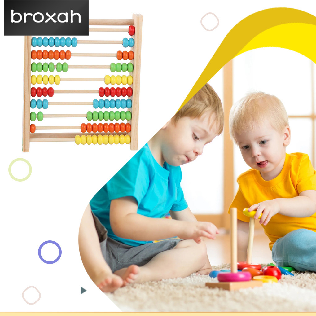 Bamboo Wood Yellow Wooden Abacus Toy For Children Fun And Engaging Math ...
