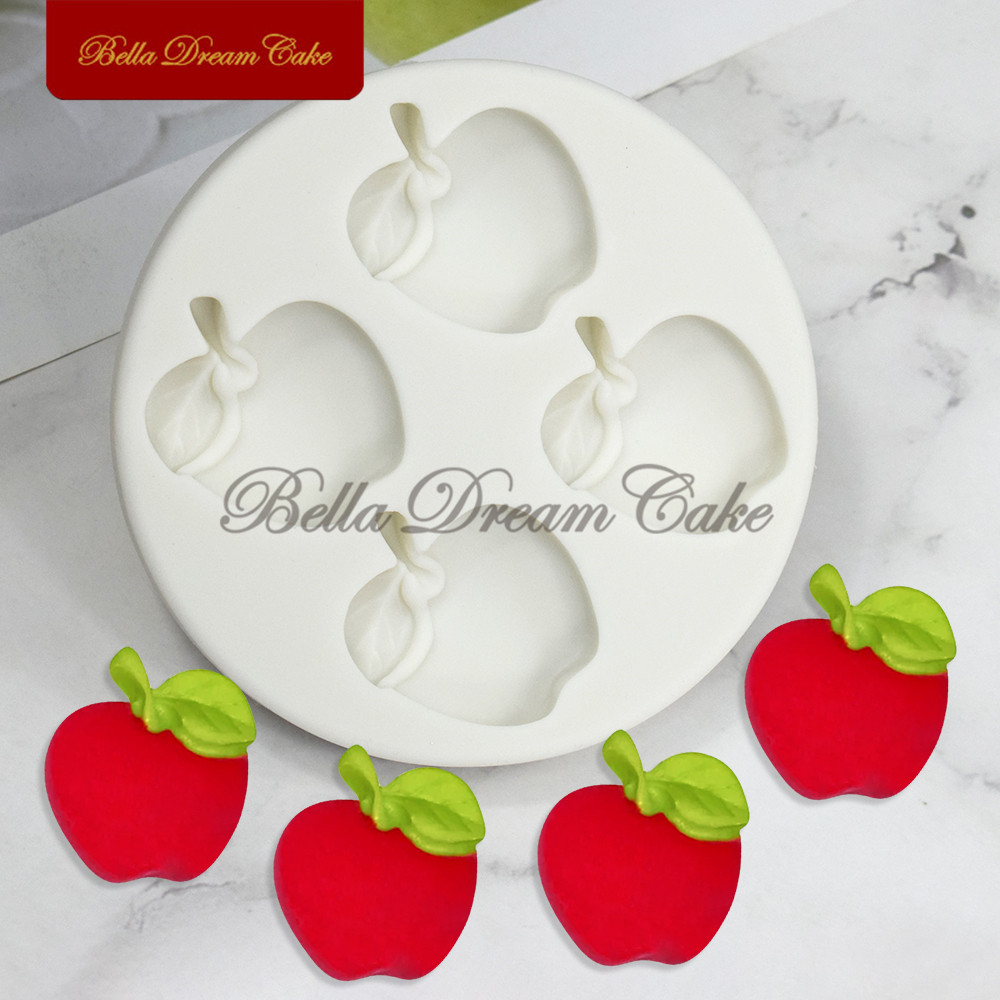 3D Mini Apple Fruit Design Silicone Mold Candy Fondant Chocolate Mould ...