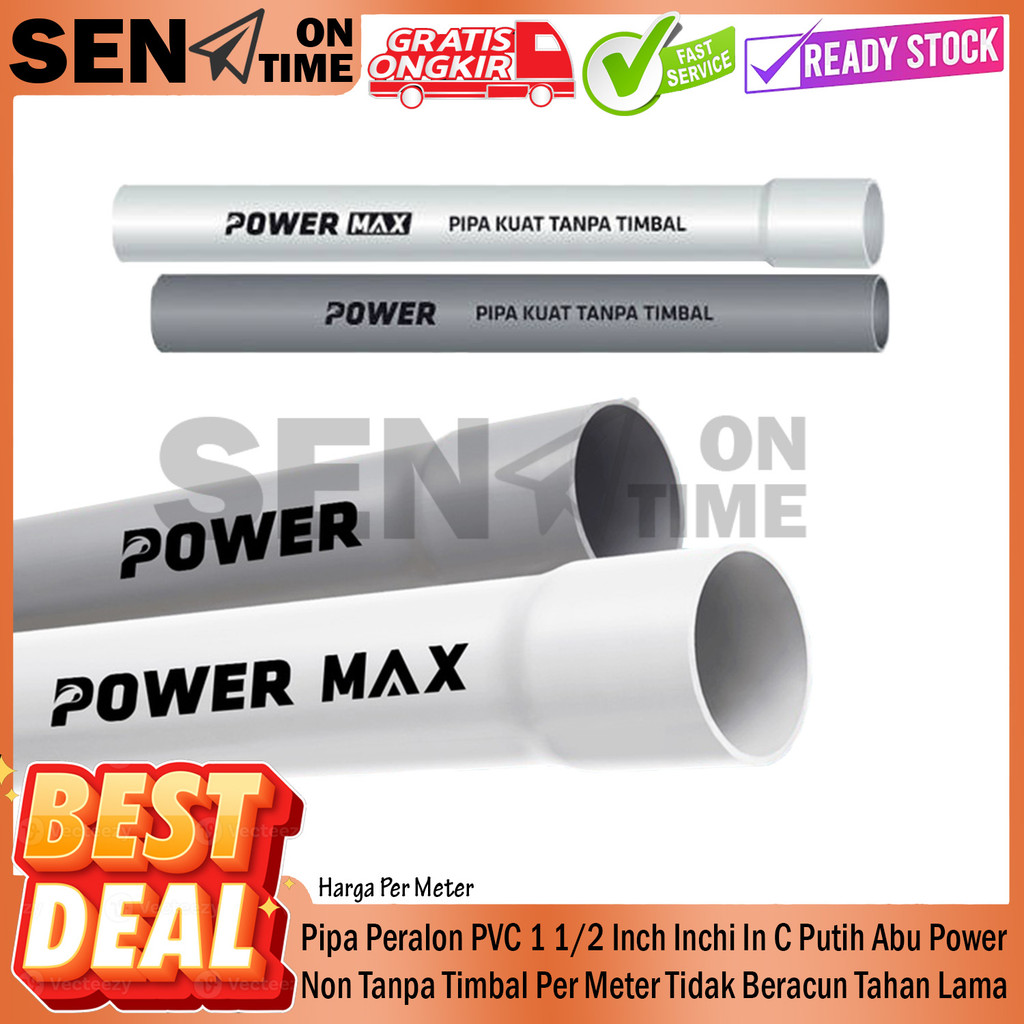 White Grey Pvc Paralon Pipe Power Non Lead 1 1/2 Inch C Per Meter Non ...