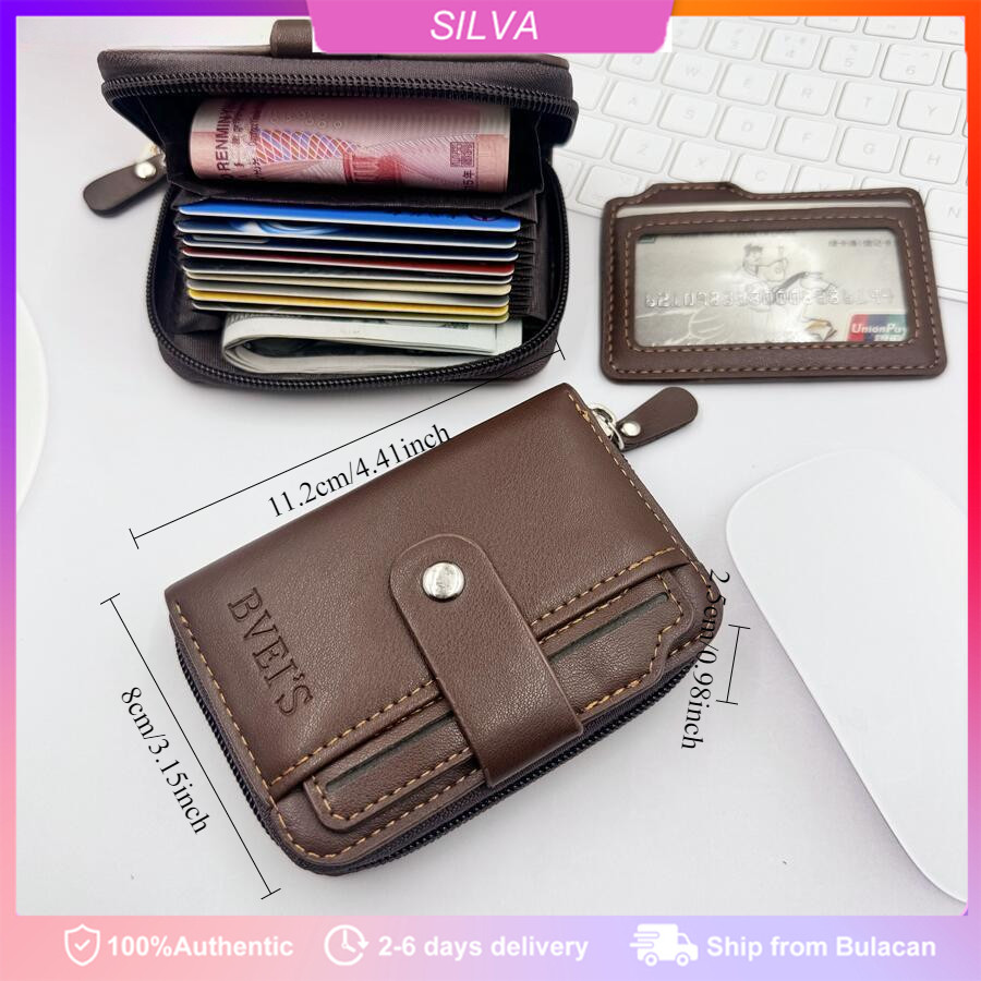 Multi-Card Slot Coin Purse Wallet Short Business Soft Leather Men Card ...