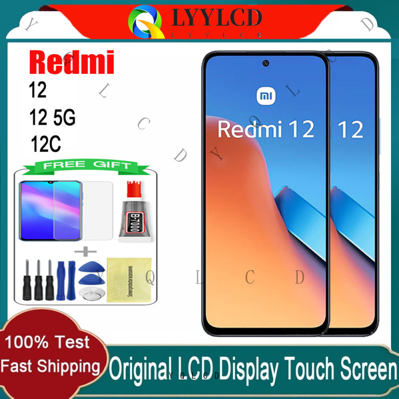 Original Redmi 12 12 5G 12C LCD Display Touch Screen With Frame ...