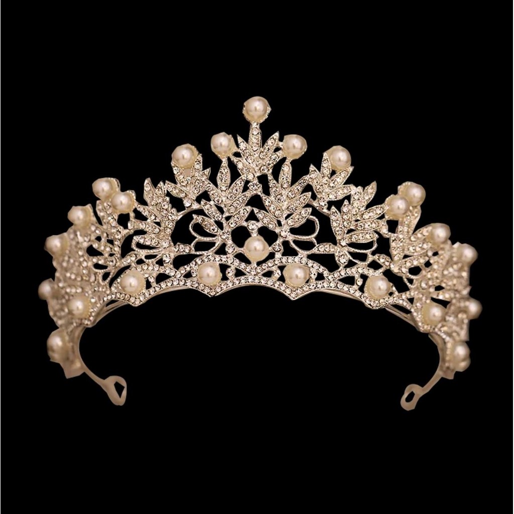 Stylish Imitation Pearl Princess Crown Kids Crown Bridal Tiara for ...