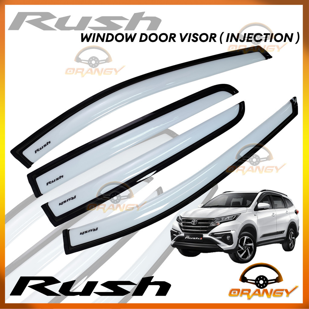 Toyota Rush 2018 to 2025 INJECTION Window Door Rain Visor BLACK WHITE ...