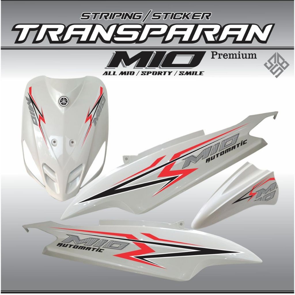 MIO MOTORCYCLE STRIPING TRANSPARENT UV STICKER MIO SMAILE/SPORTY ...