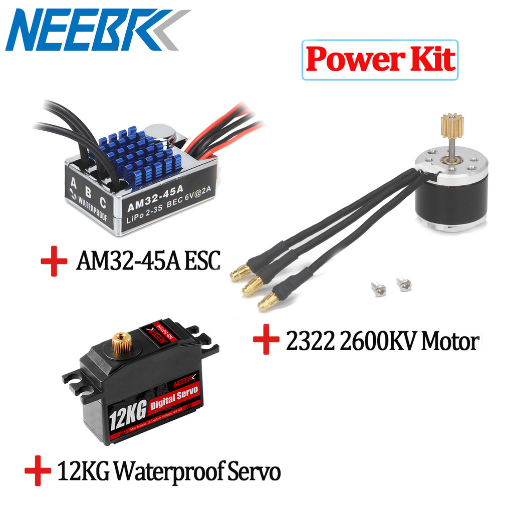 NEEBRC 2322 2600KV Brushless Motor AM32 45A Outrunner ESC 12kg Metal ...
