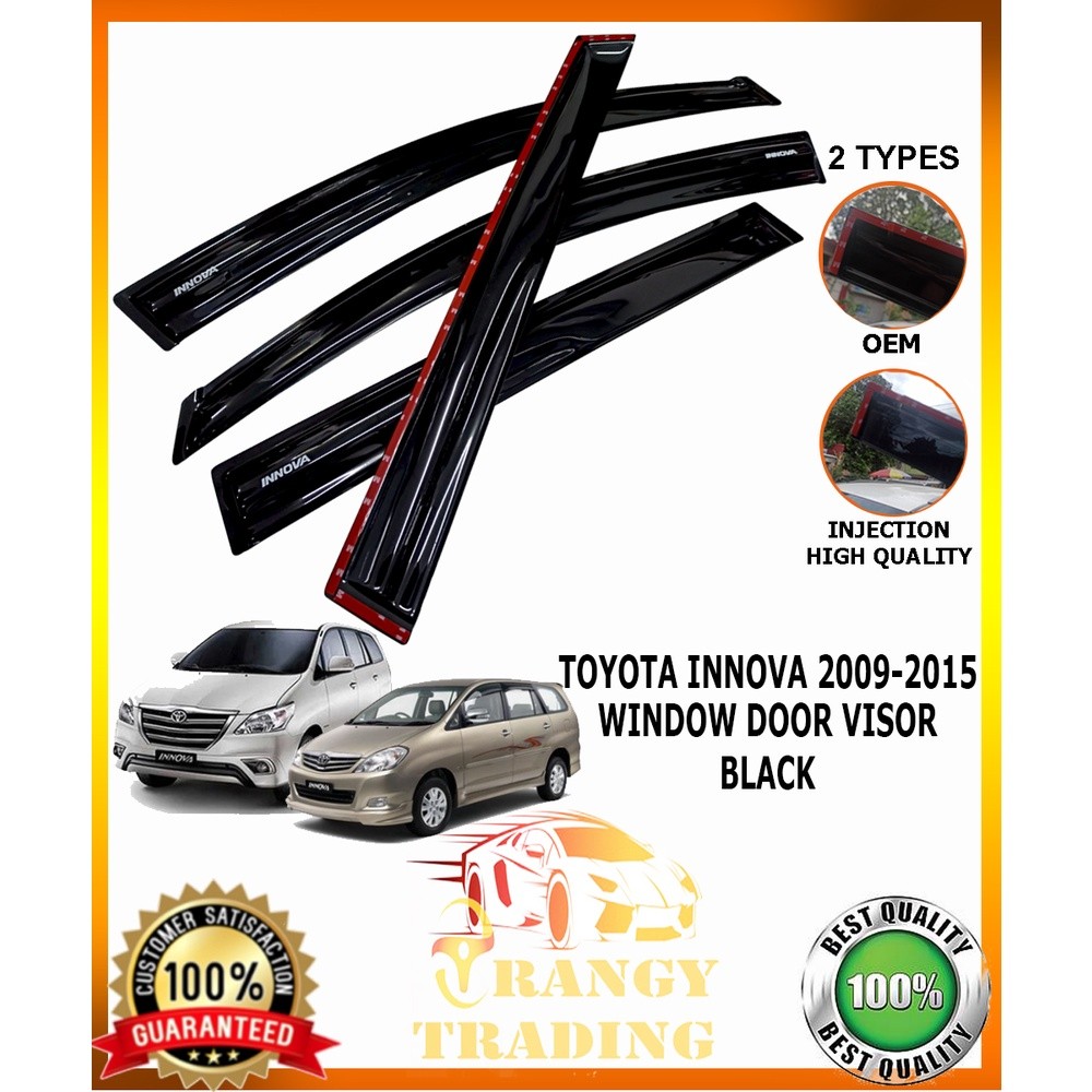 Toyota Innova 2005 to 2015 INJECTION / OEM TYPE Window Door Rain Visor ...