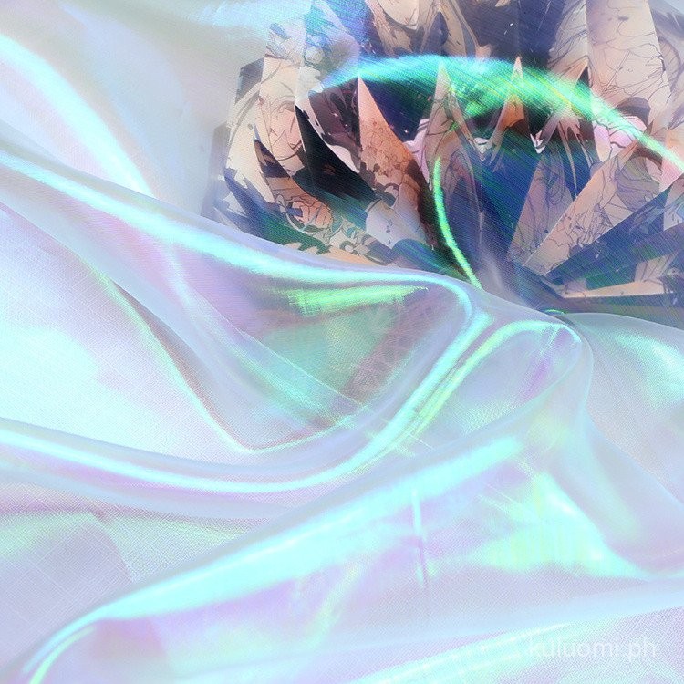 Encrypted Iridescent Laser Fabric Glass Gauze Pearlescent Rainbow Gauze ...
