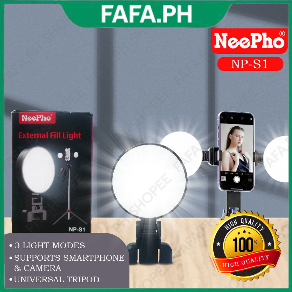 NeePho NP-S1 External Adjustable Fill Light Portable for any Tripod ...