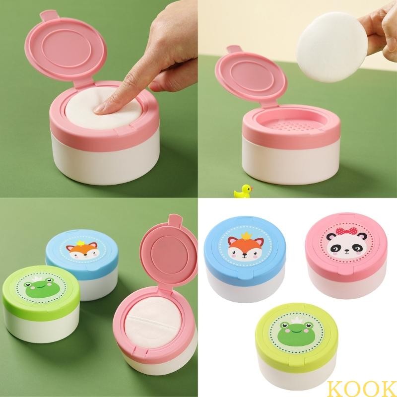 KOOL Baby Powder Puff Box Safe Infant Powder Puff Container Powder Puff ...