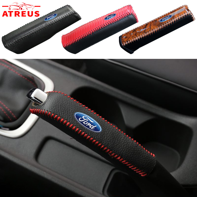 Ford Car Leather Handbrake Cover Automobile Gear Handbrake Protective ...