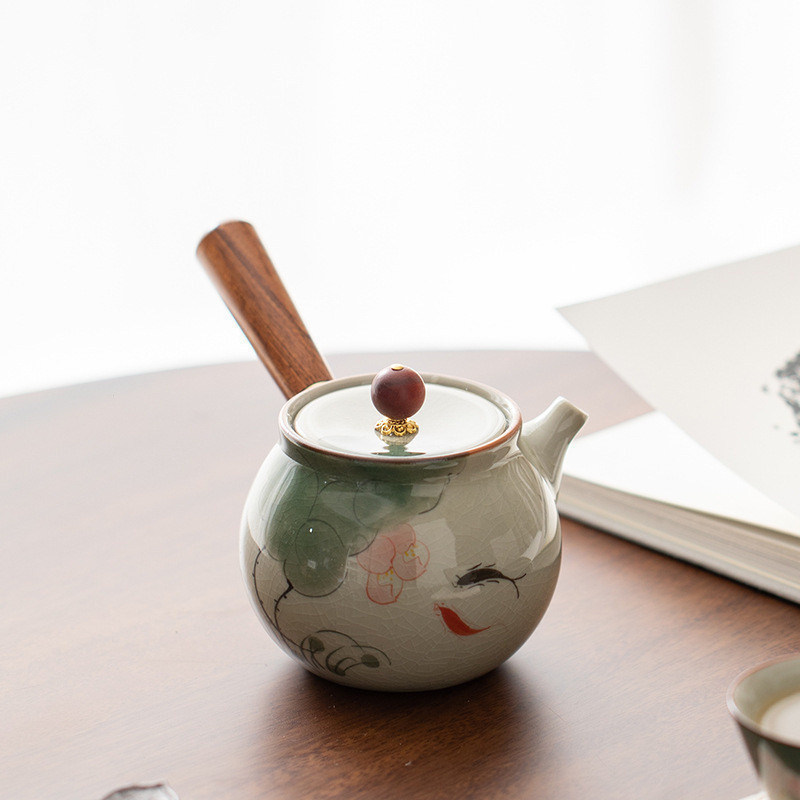 Ge Kiln Lotus Teapot Ceramic Little Teapot Tea Brewing Pot Jing Teapot ...