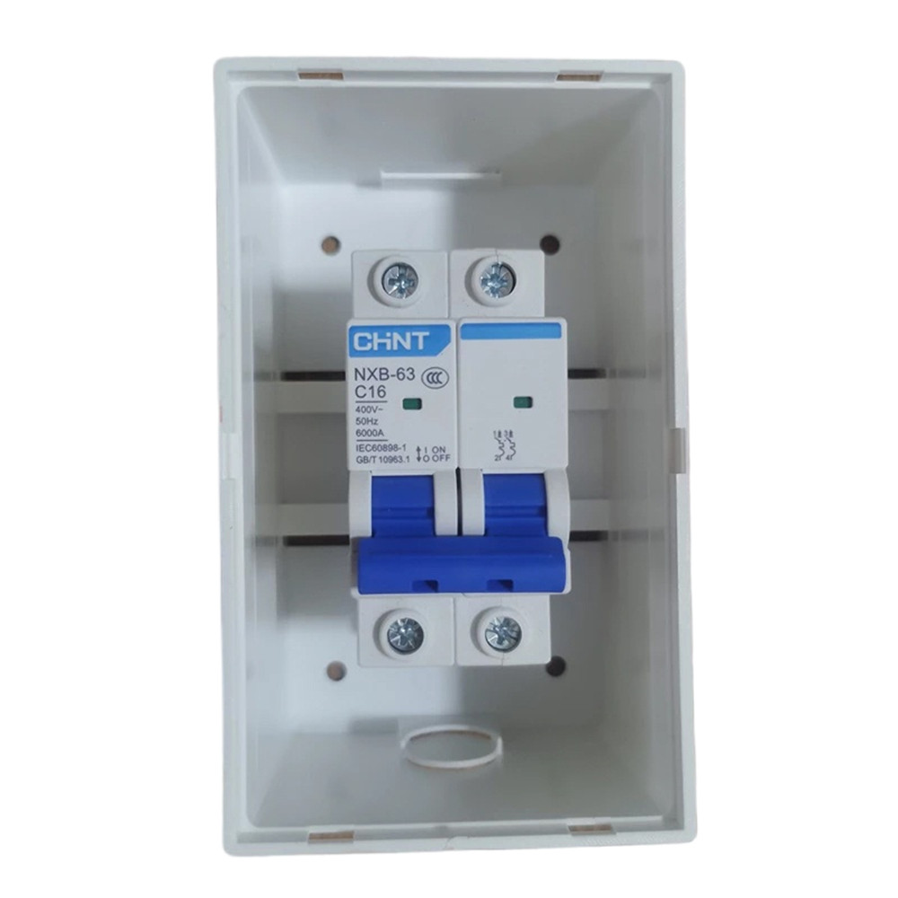 CHINT AC Circuit Breaker (2P 16A-63A) + 2-Way Electric Box Cover ...