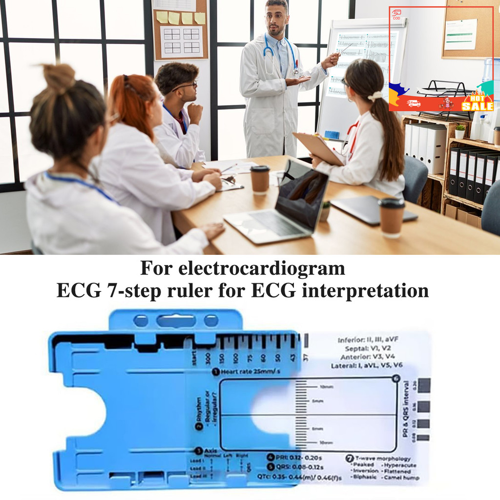 TW-1Pc/1 Set EKG 7 Step Ruler Plastic Electrocardiogram Caliper ...