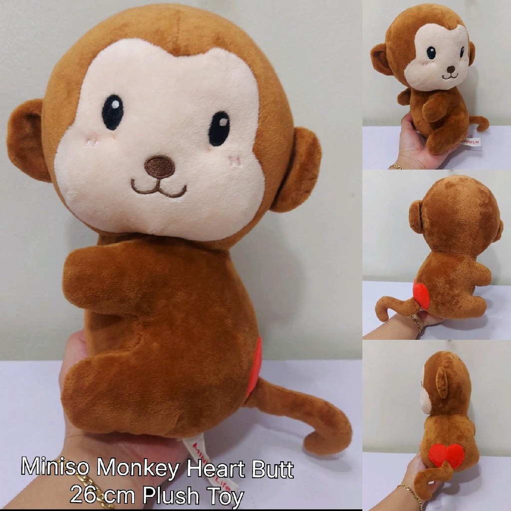 Miniso Monkey Heart Butt 26 cm Plush Toy | Shopee Philippines