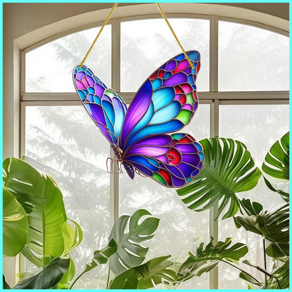 Window Sun Catcher Window Bird Sun Catcher Kingfisher Butterfly Stained ...