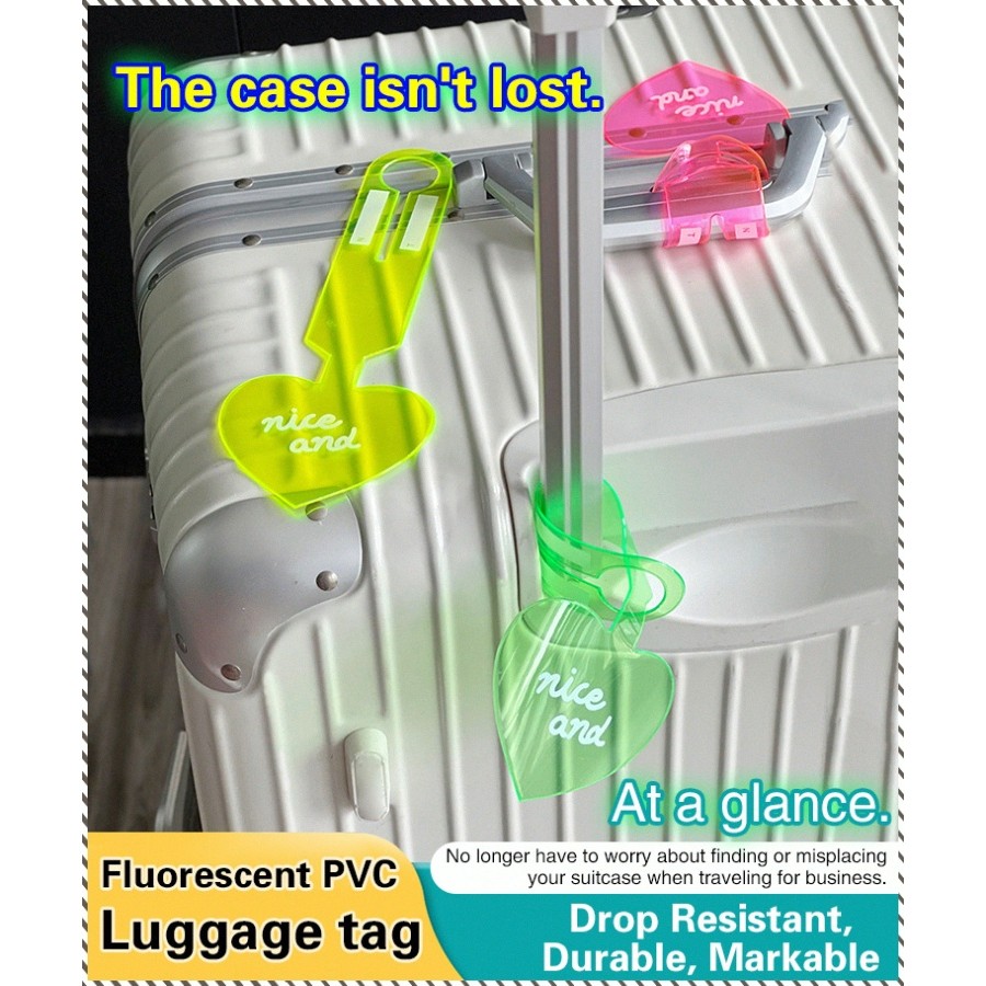 Luggage Tag Suitcase Fluorescent Hangtags Bright Luggage License Plate ...