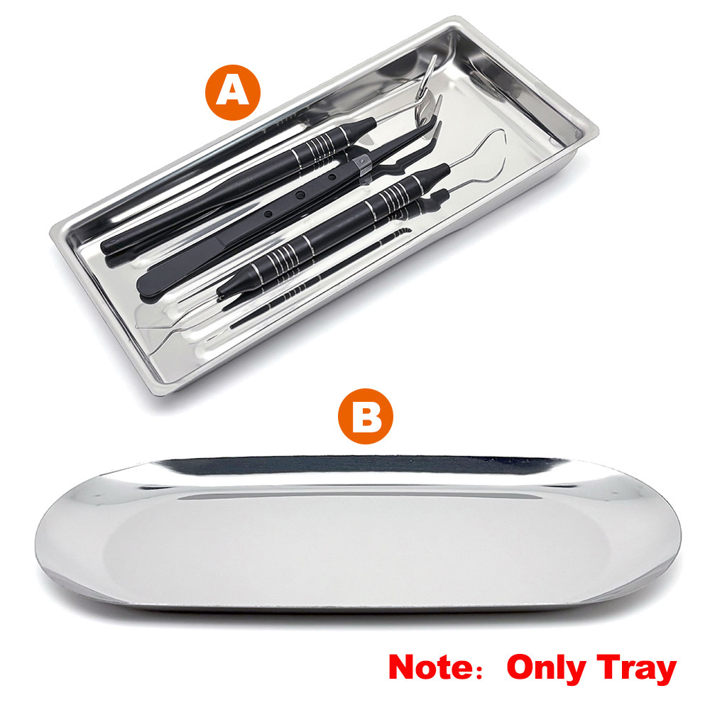 304 Stainless Steel Instrument Tray Dental Tray Rectangular Dental ...