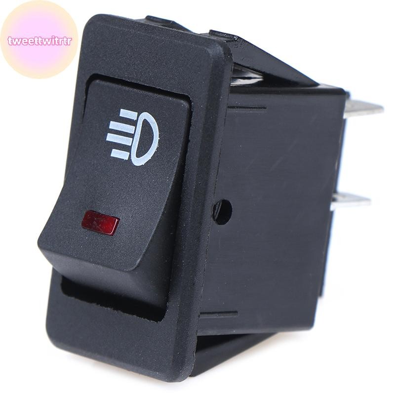 TRITR 12V 35A Universal Car Red LED Fog Light Rocker Switch Dash ...